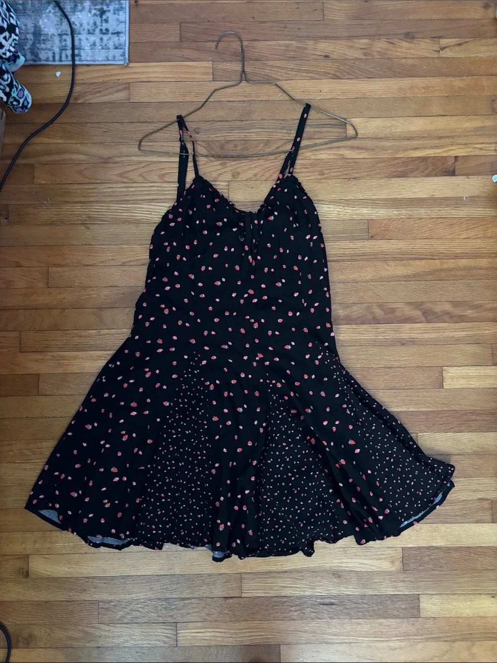 wild fable | Dresses | Wild Fable Black Mini Dress With Pink Dot Print ...